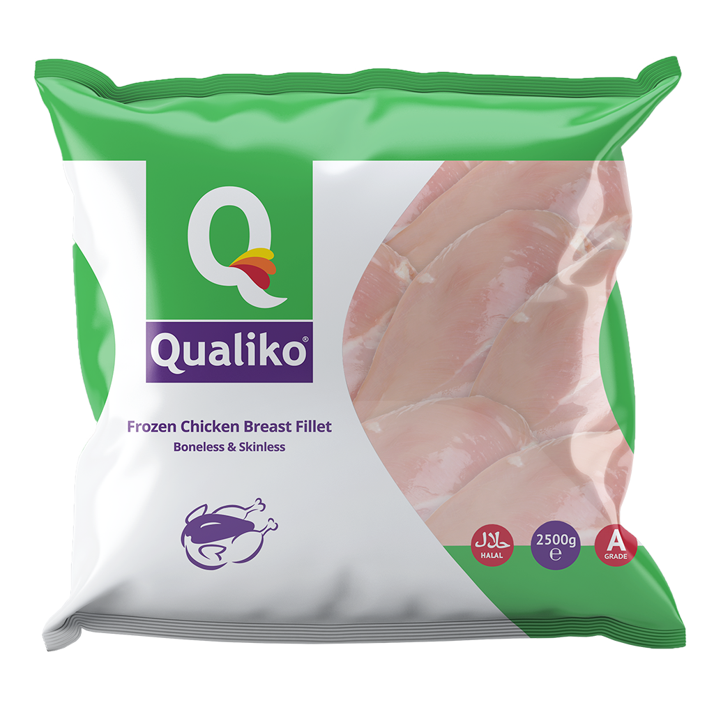 Chicken Breast Fillet boneless & skinless - Qualiko. Frozen chicken meat